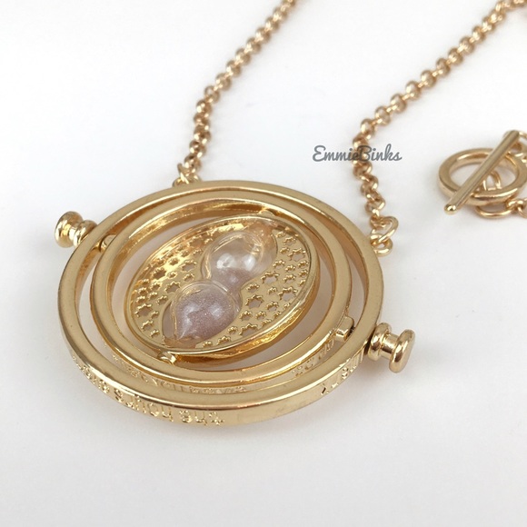 Jewelry | New Gold Hermione Time Travel Hourglass Rotating Time Turner ...